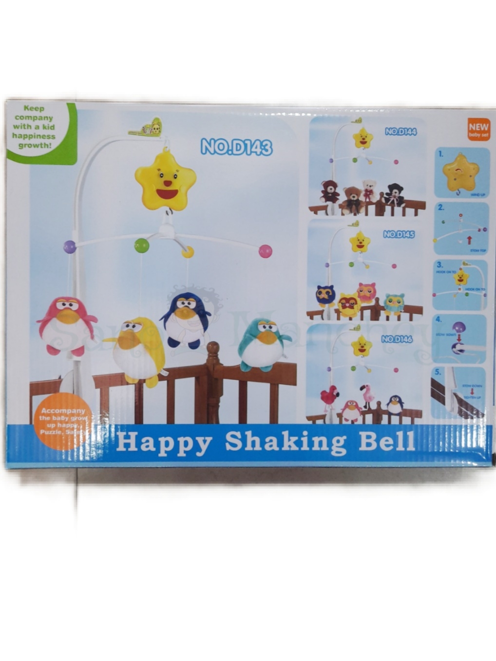 Happy Shaking Bell Birds Musical Cot Hanger